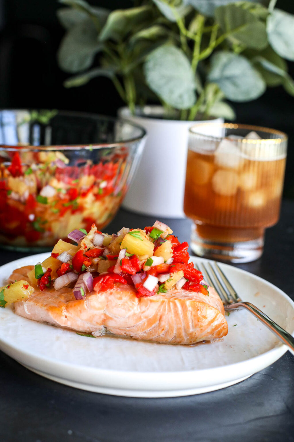 Pineapple and Roasted Red Pepper Salsa - Little Bits of Real Food