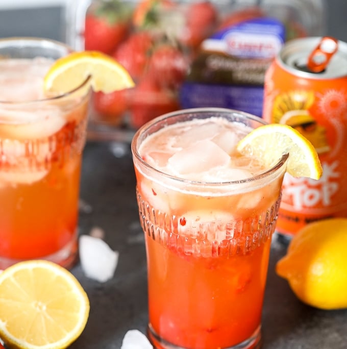Shocking Strawberry Lemonade - Little Bits of Real Food