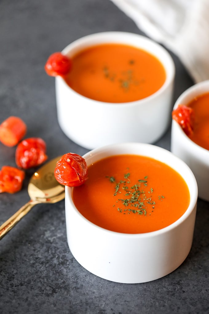 Cherry Tomato & Carrot Soup (Whole30) - Little Bits of Real Food
