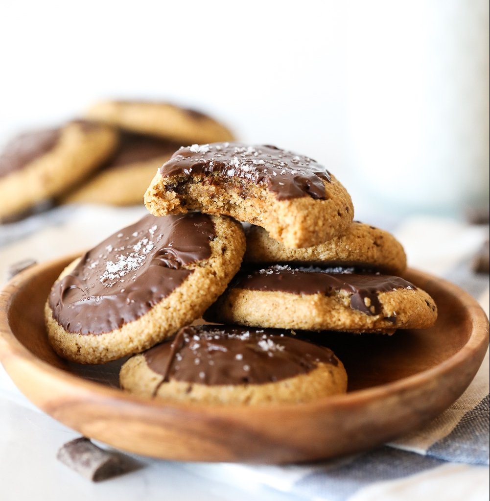 Chocolate Dipped & Chipped Cookies - Little Bits of Real Food