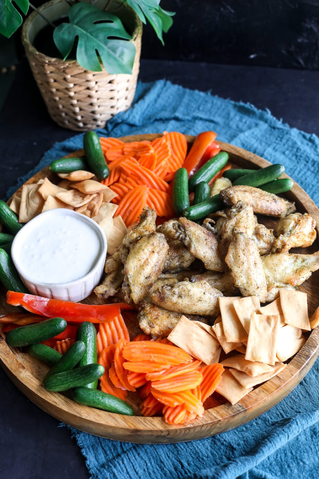 Crispy Baked Greek Wings with Creamy Feta Dip - Little Bits of...