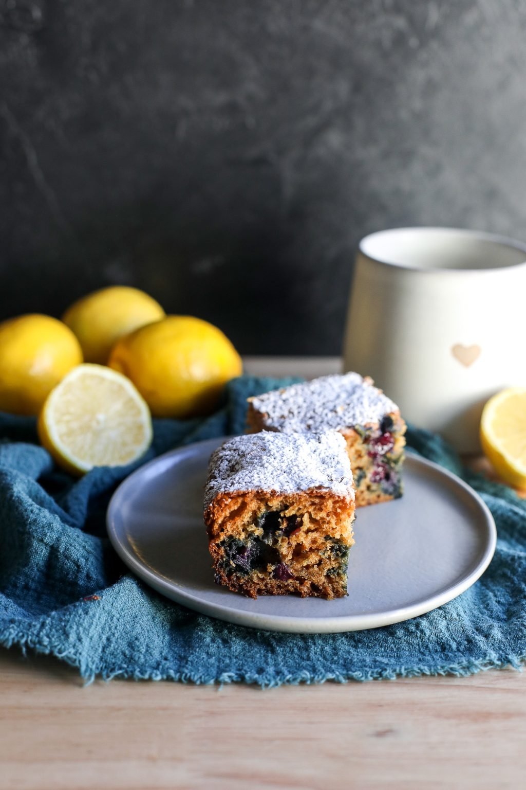 Lemon Blueberry Snacking Cake - Little Bits of Real Food