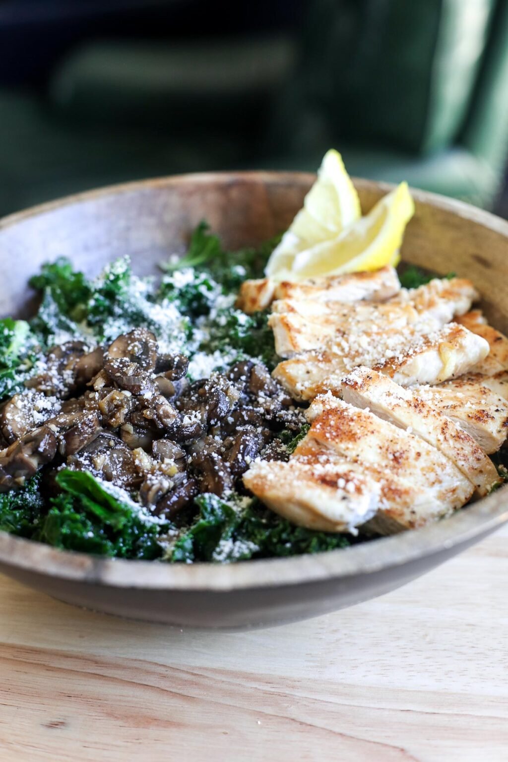 Chicken Marsala Kale Salad - Little Bits of Real Food