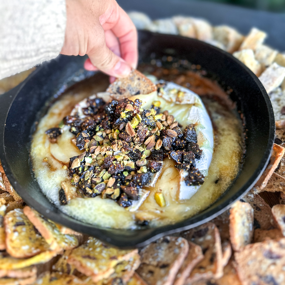 Port Soaked Fig & Pistachio Brie - Little Bits of Real Food