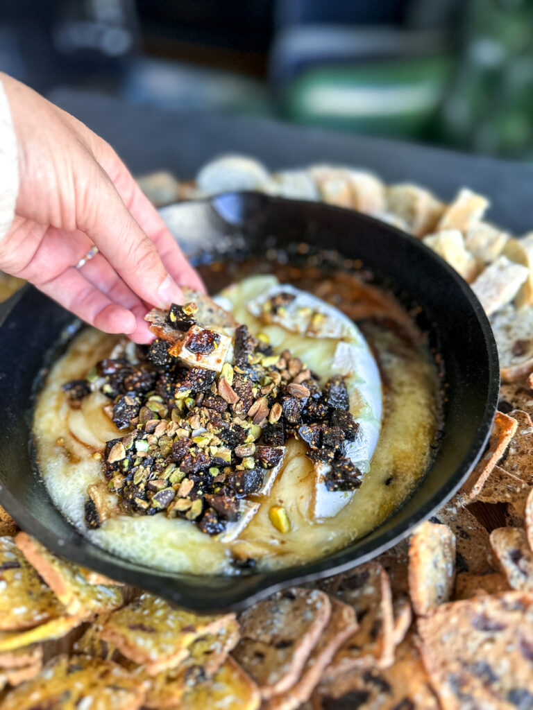Port Soaked Fig & Pistachio Brie - Little Bits of Real Food