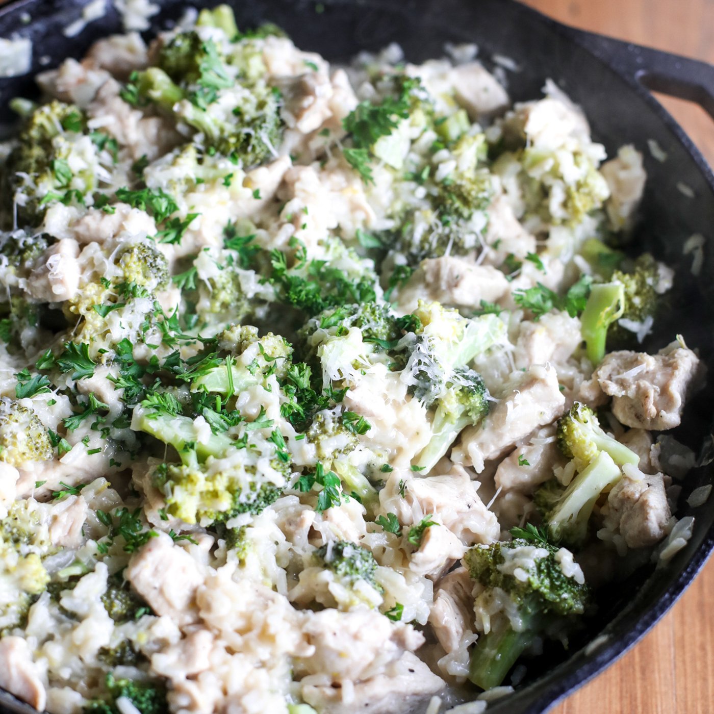 Creamy Lemon Parmesan Chicken & Rice - Little Bits of Real Food